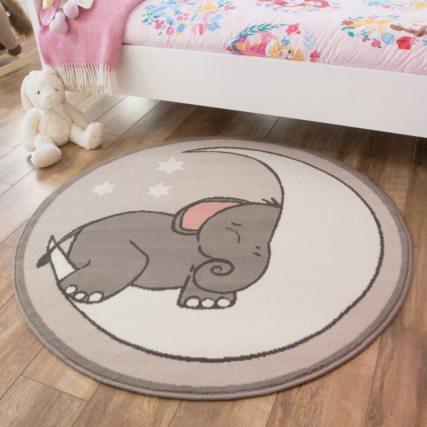 Childrens Bedroom Rugs Round Circle Nursery Rug Soft Easy Clean Kids ...