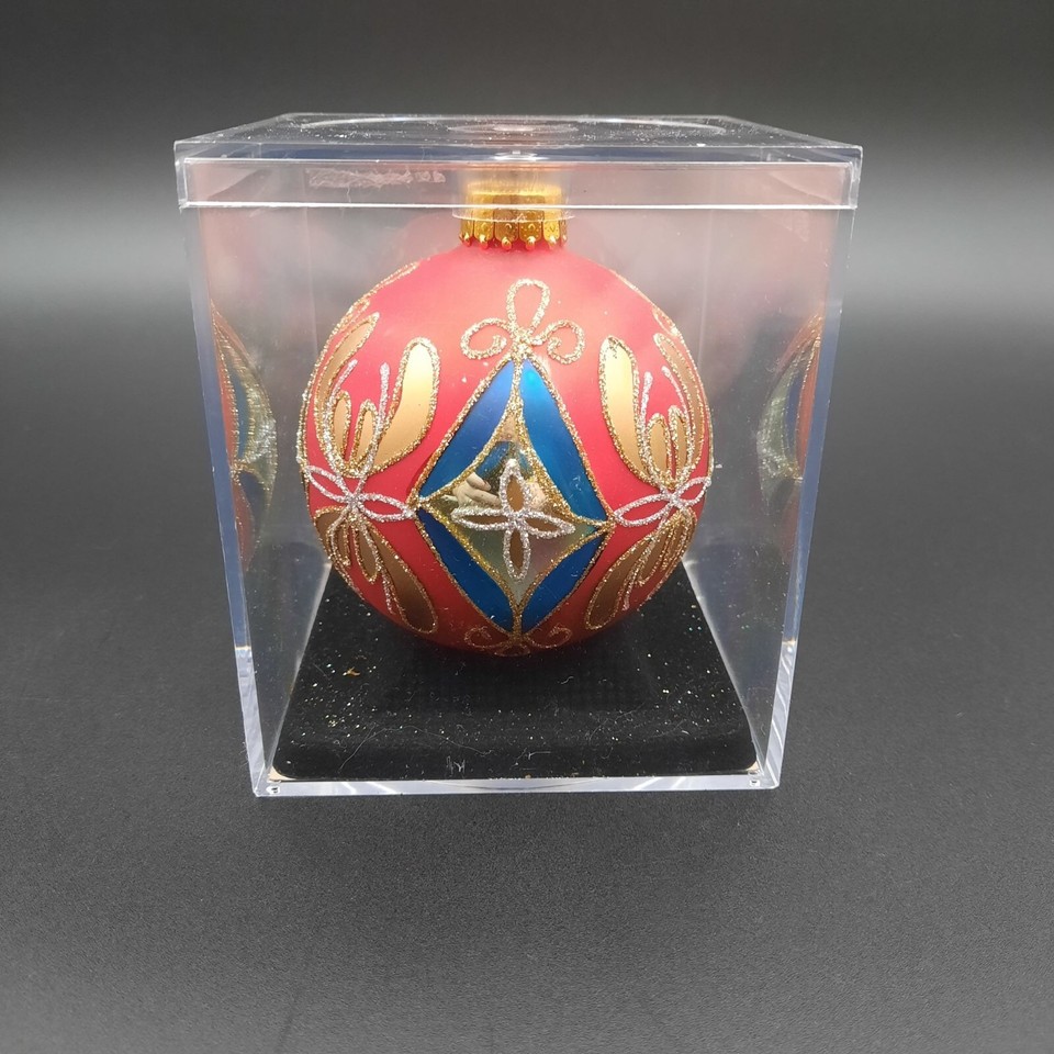 Unique Treasures Glass Ornament W/ Gold & Glitter Detail In Display Box ...