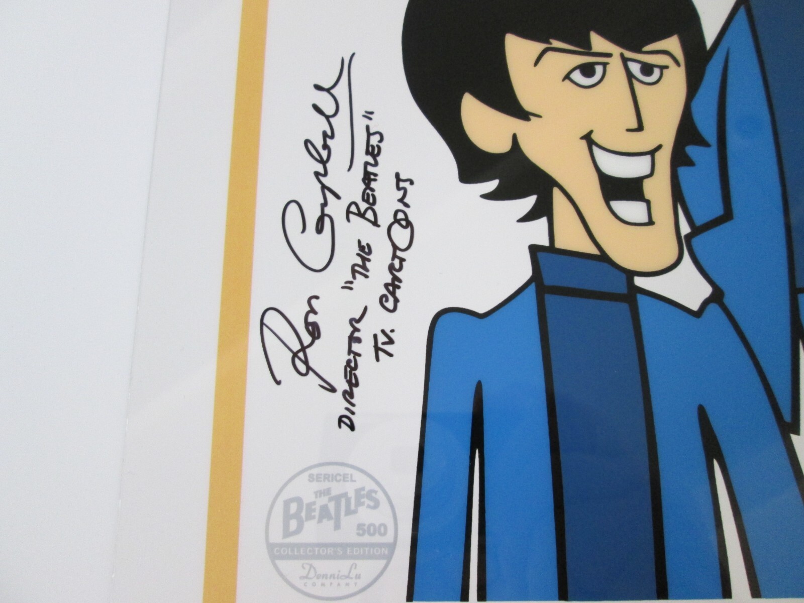 Ron Campbell signed Beatles sericel cel seal and certificate The ...