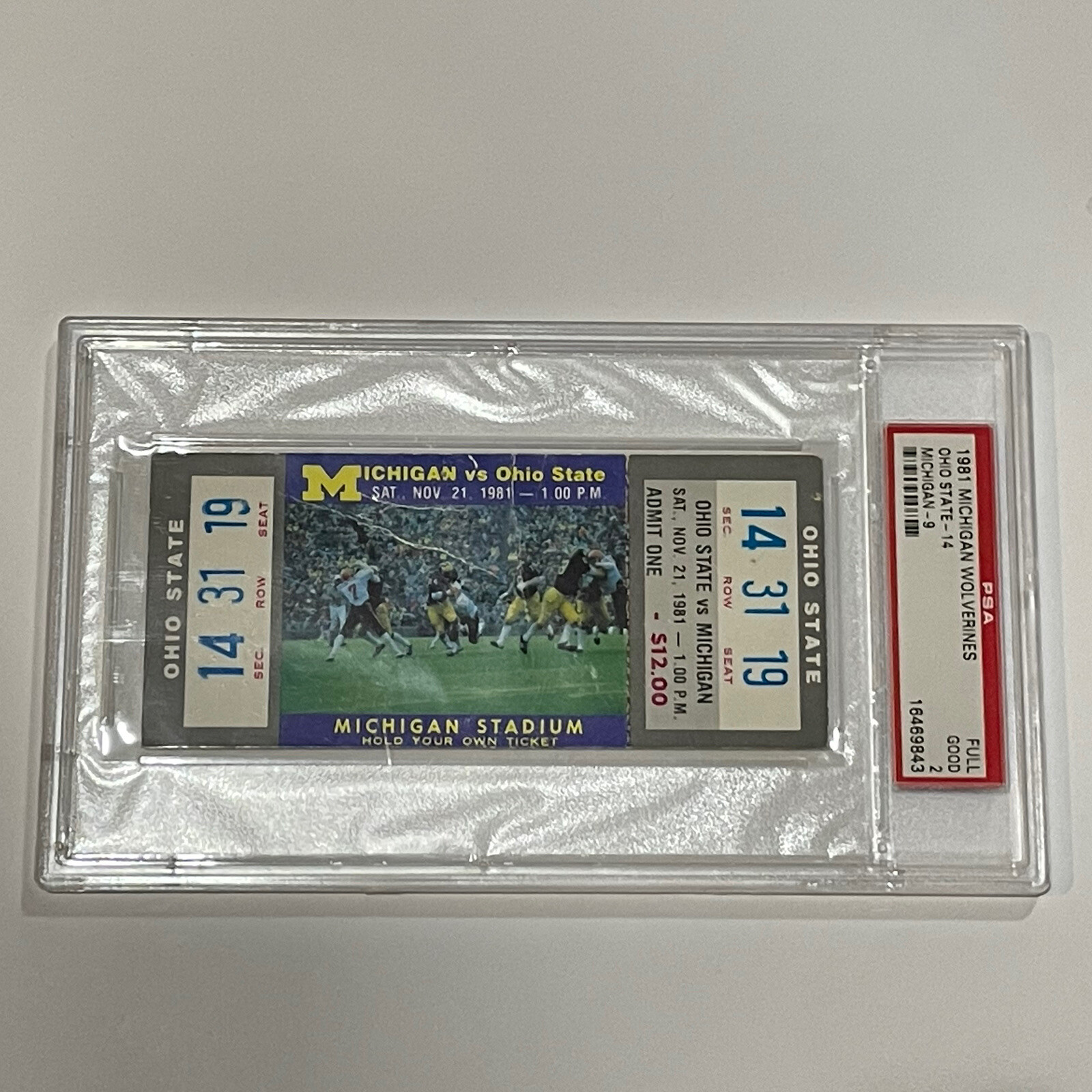 FULL 1981 Michigan v Ohio State THE GAME Football Ticket UofM OSU PSA ...