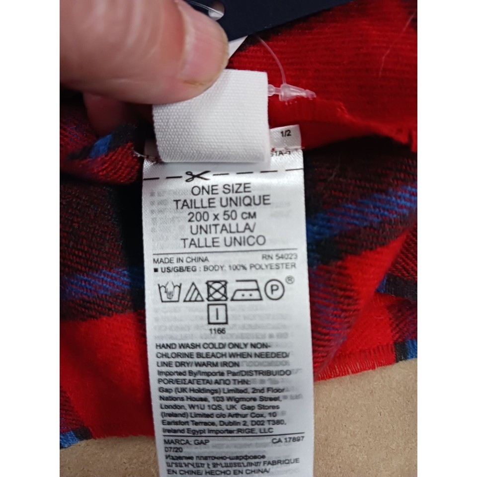 Gap Recyled Cozy Scarf Red & Blue Checkered NWT One Size | eBay