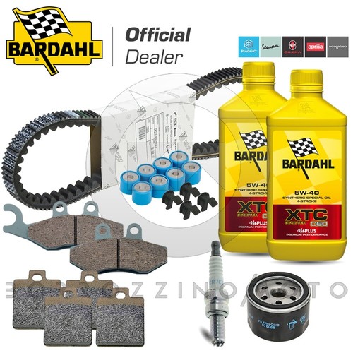 SERVICE KIT Brake Pads Filters Spark Plug Belt Rollers Piaggio MP3 500 ...