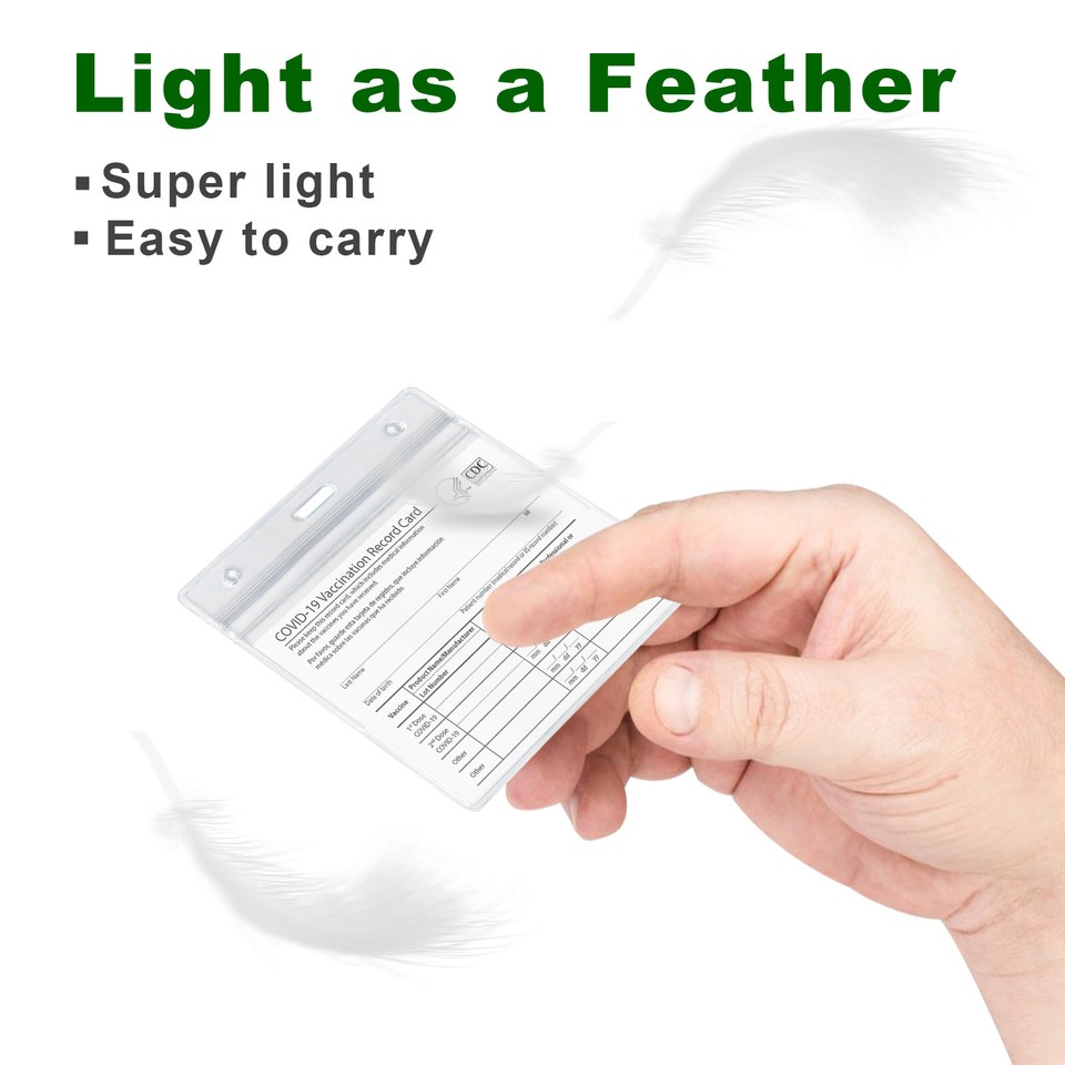 100Pcs Vertical Clear Soft Plastic ID Card Badge Holder Waterproof ...