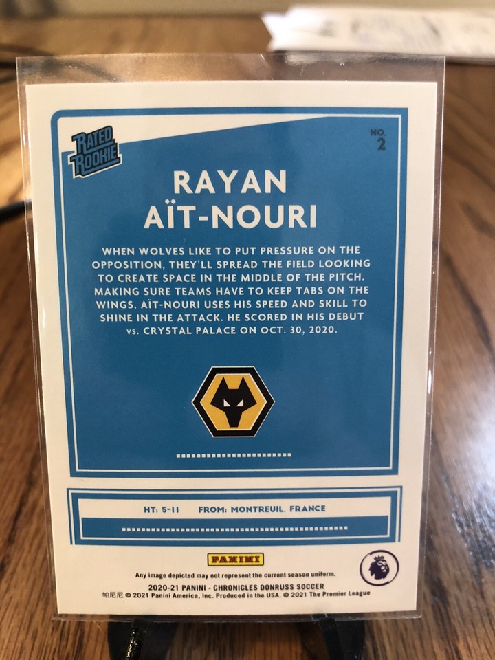 2020 Chronicles Donruss Rated Rookies Premier League Rayan Ait-Nouri ...