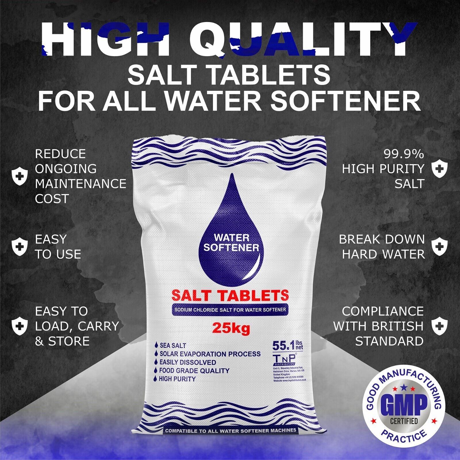 Water Softener Salt Tablets 25kg Food Grade Quality High Purity - Free ...