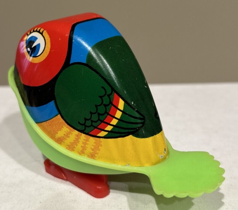 Yone Walking Bird Parrot Tin TOY Wind Up Made in Japan #2172 1970s ...