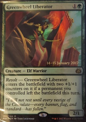 MTG FOIL Greenwheel Liberator (Prerelease) (Aether Revolt) – Promo ...