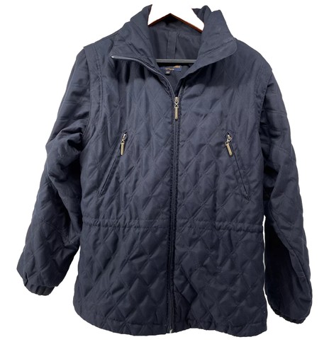Daily Sports Convertible Jacket Coat Vest Women’s Medium Black Quilted ...