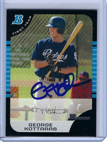 SAN DIEGO PADRES GEORGE KOTTARAS 2005 BOWMAN SIGNED CARD # 276 AUTO | eBay