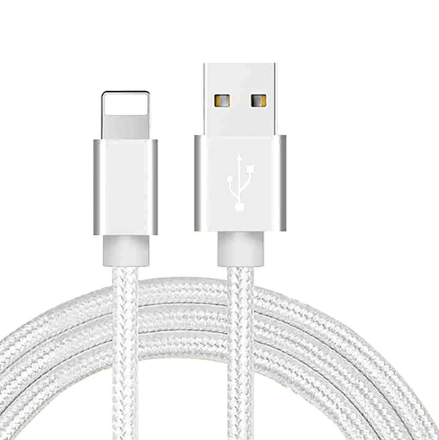 1m 2m 3m Long Charger for iPhone 14 12 11 XR 6 7 8 Braided USB Data ...