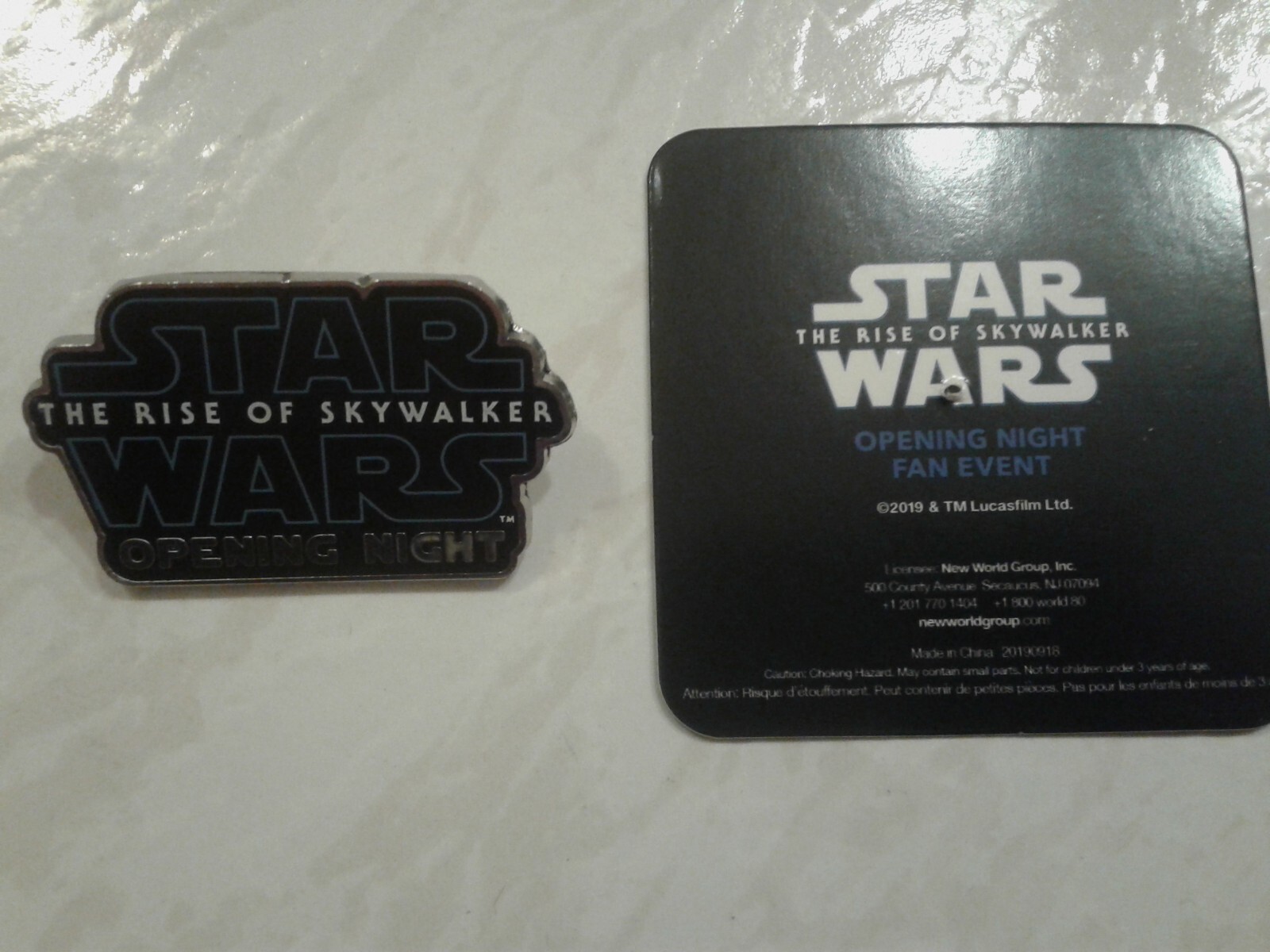 STAR WARS, THE RISE OF SKYWALKER movie - Opening night PIN BADGE! 2019 ...