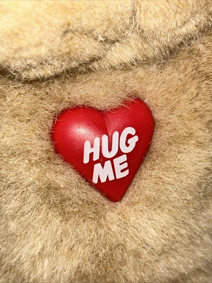 Mattel Emotions #1233 Tan Teddy Bear Plush with Hug Me Heart 10 ...