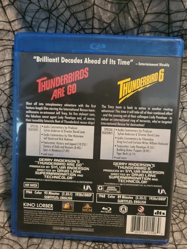 Thunderbirds Are Go! 1966 / Thunderbird 6 1968 Double Feature Blu-ray Kino OOP 738329215989| eBay