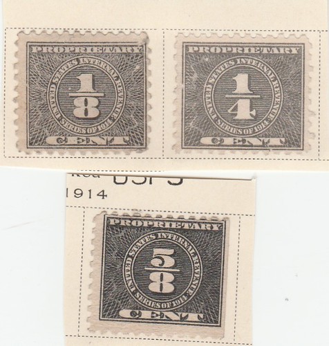 Lot of (3) 1914 BOB proprietary stamps, RB 44, 33, 48, on paper | eBay
