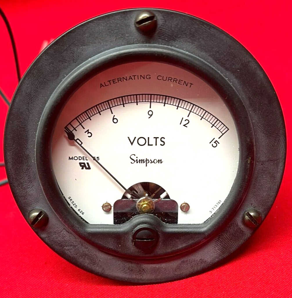 SIMPSON 08430 VOLTMETER ROUND ANALOG PADNEL METER MODEL 55 | eBay