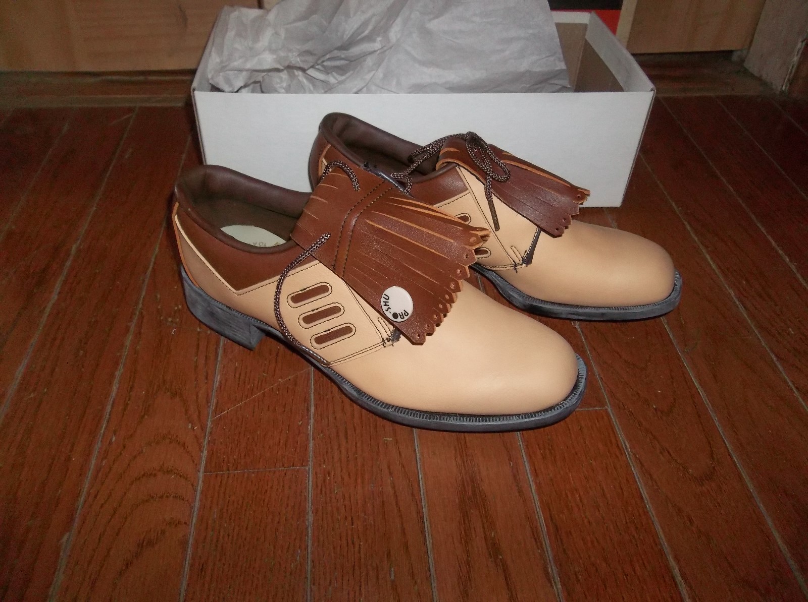 New Pro Shu Golf Shoes Womens Brown Front Flap Size 5 Or 5.5 USA | eBay