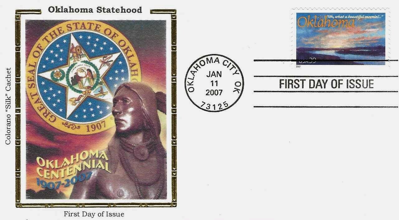 Oklahoma Statehood #4121 FDC Colorano Silk Cachet M2579 | eBay