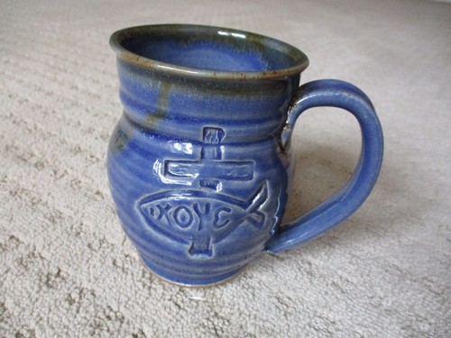 Christian Cross & Fish Resurrection & Infinity Therafter Signed Pottery ...