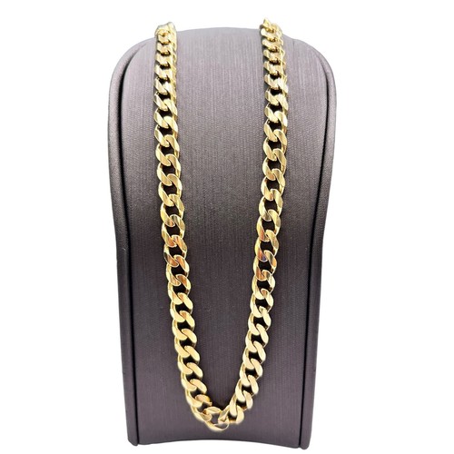 10ct 10K Yellow Gold Italian Concave Curb Chain Necklace 42.53 Grams ...