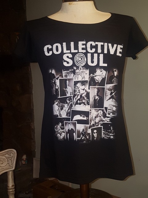 Womens COLLECTIVE SOUL 2018 Concert T-Shirt-NEW-Black | eBay
