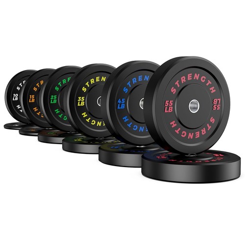 Bumper Plates Olympic Weight Plate 2" Rubber Steel Insert 10/15/25/35 ...