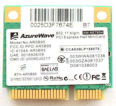 Atheros AR5B95 AR9285 Half size WiFi Wireless 802.11N wlan Mini PCIE ...