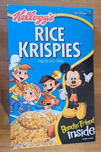 Kellogg's Rice Krispies Empty Cereal Box with "Bendin' Friend Inside ...