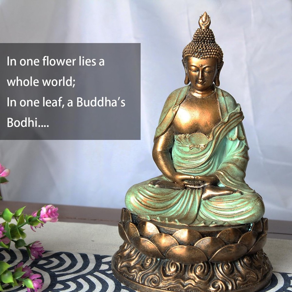 Buddha Statue Buda Gold 8.3" Buddha Statues for Home Decor,Meditation ...