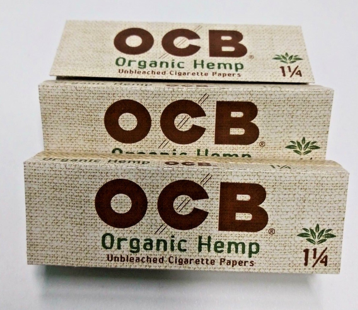 3 Packs Authentic OCB Organic Hemp 1 1/4 Size Rolling Papers & Tips | eBay