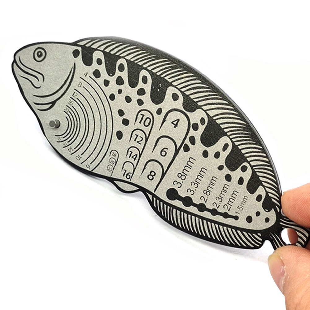 Fly Fishing Hook Feather Gauge Measuring Ruler Lure Bait Fly Tying Size ...