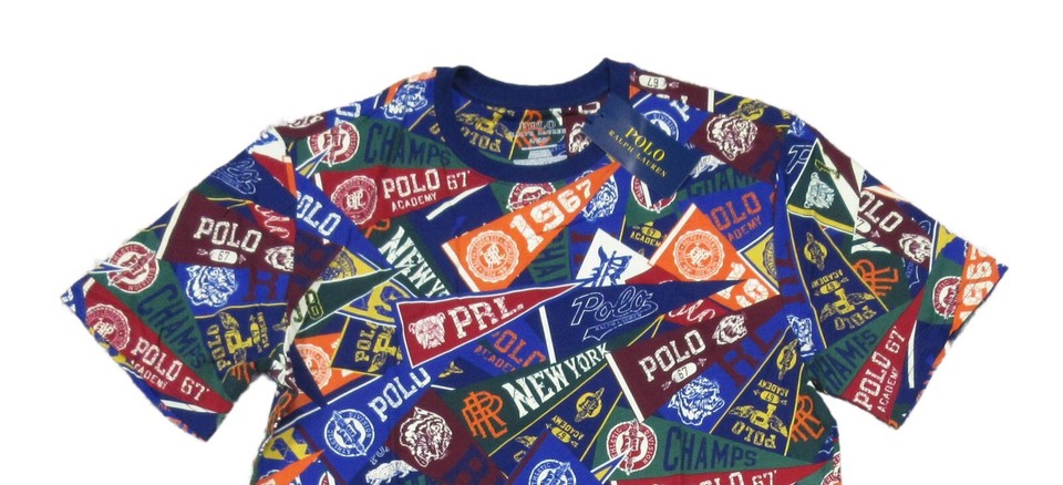 Polo Ralph Lauren Men's Navy Prep Rally Logo Print Crew-Neck Sleep T ...