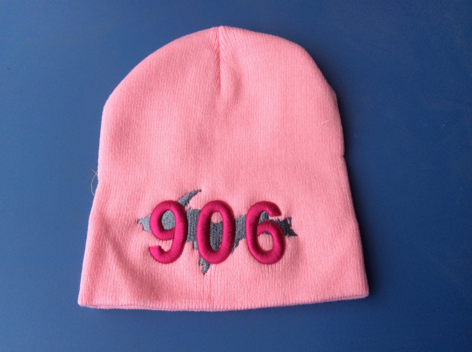 YOOPER 906 Upper Peninsula PINK Embroider Beanie Hat | eBay