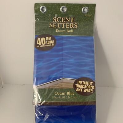 Scene Setters Room Roll OCEAN BLUE 40' x 4' Long Indoor Outdoor | eBay