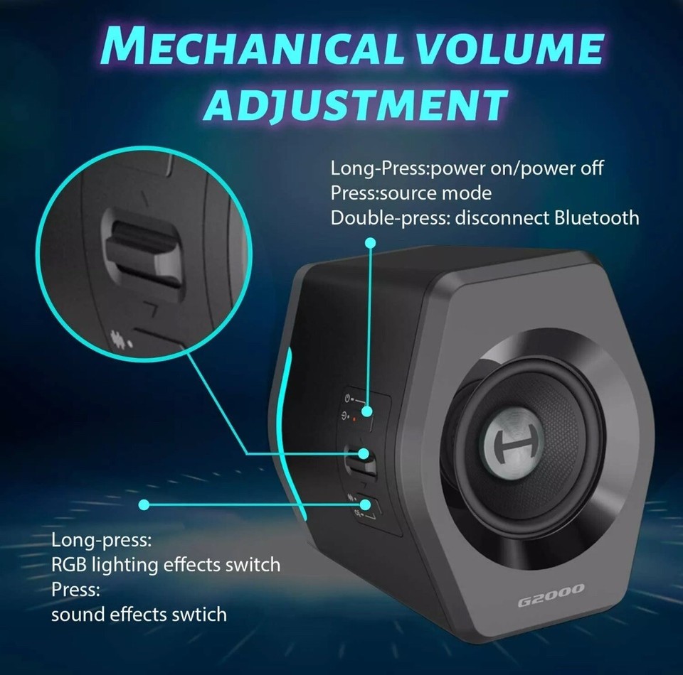 Edifier | G2000 2.0 Bluetooth Gaming Speakers (2-Piece) RGB Lighting - New | eBay