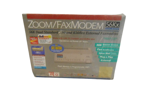 Zoom / Fax Modem 56KX Model 2949 White Serial Dial-Up V.90 K56flex ...