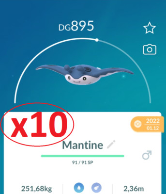 Pokemon Mantine x10 GO - Fast Delivery - Chance of Lucky !! | eBay