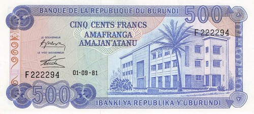 Burundi 500 Francs 1981 AUUNC | eBay