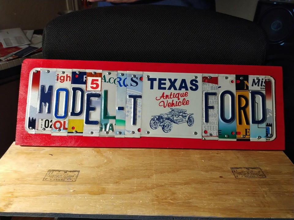 ⭐Custom Made License Plate Art Wall Hangings- MODEL T FORD ANTIQUE | eBay