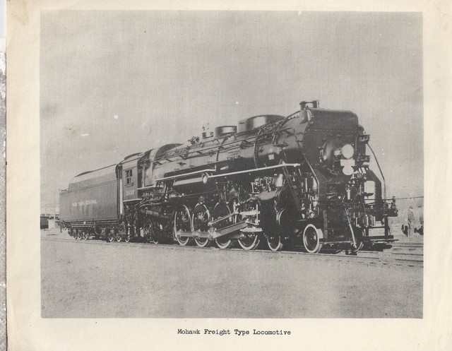 New York Central Locomotive #3037 4-8-2 "Mohawk" Type 8”x10” Photoprint ...