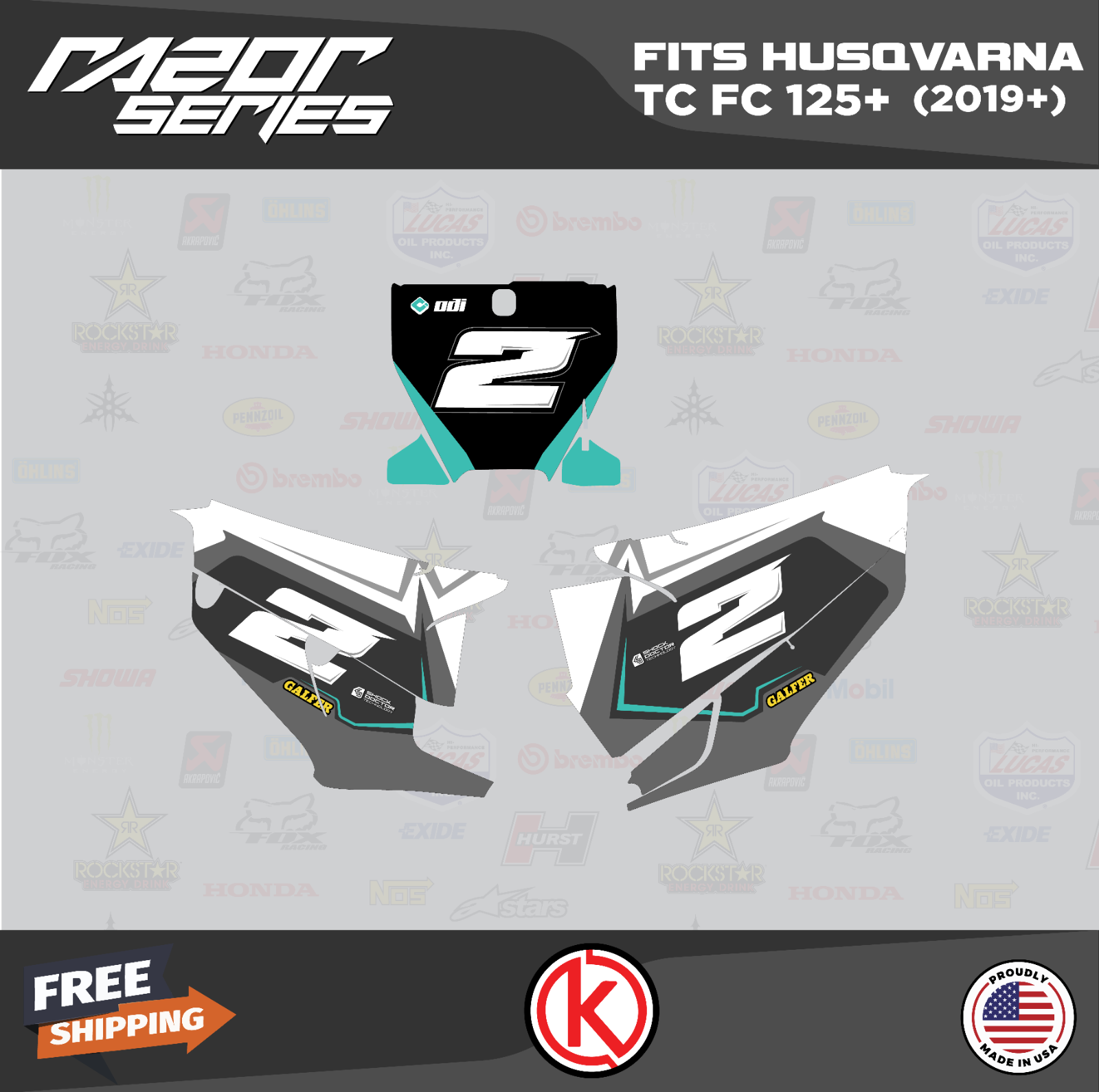 Graphics kit for Husqvarna TC125 TC250 FC250 FC350 FC450 2019-2022 ...