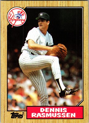 Trade Card Dennis Rasmussen 1987 Topps #555 MLB Major League Baseball ...