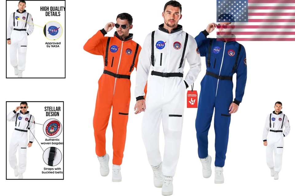 Astronaut Costume Adult, Space Suit Men, Mens Halloween Costume ...