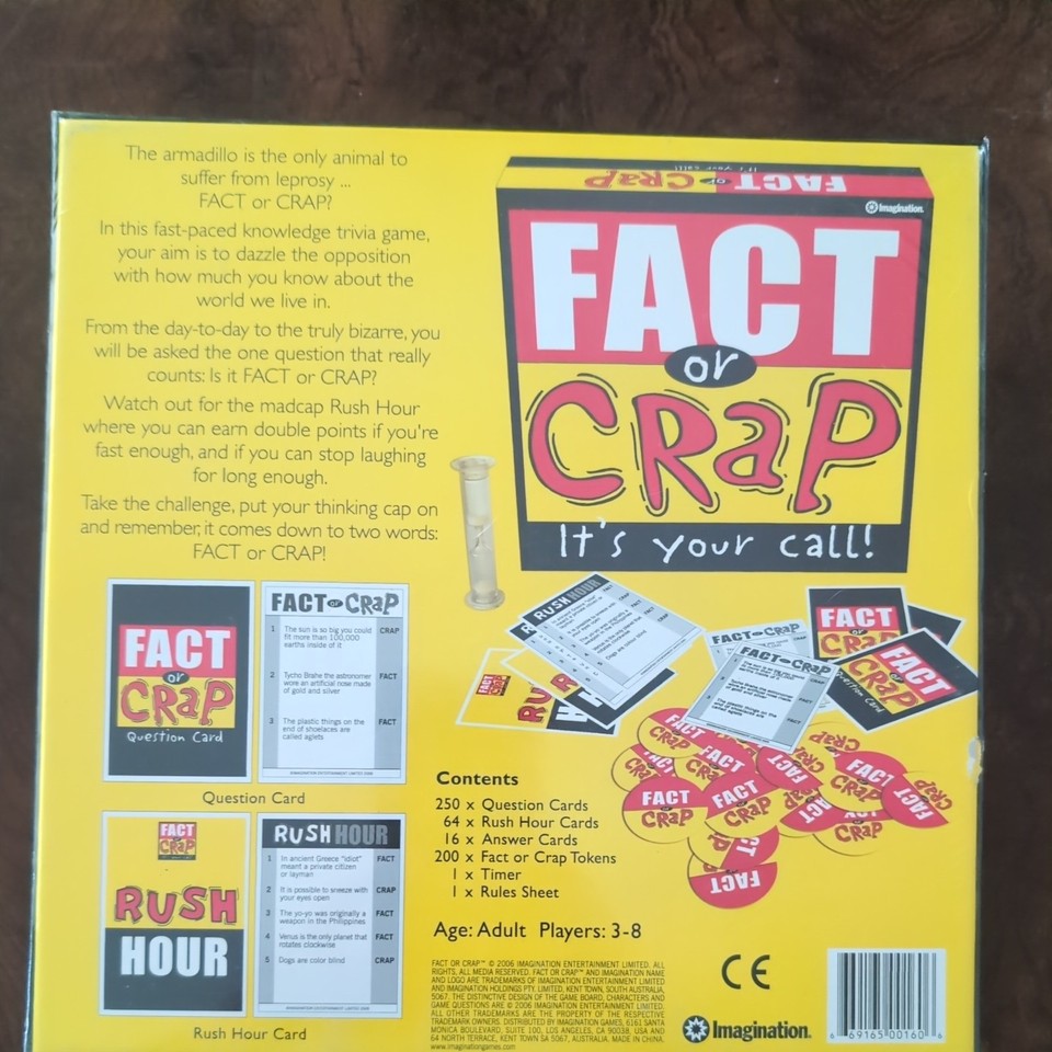Fact Or Crap Trivia With Attitude - Imagination - Board Game - NIB | eBay