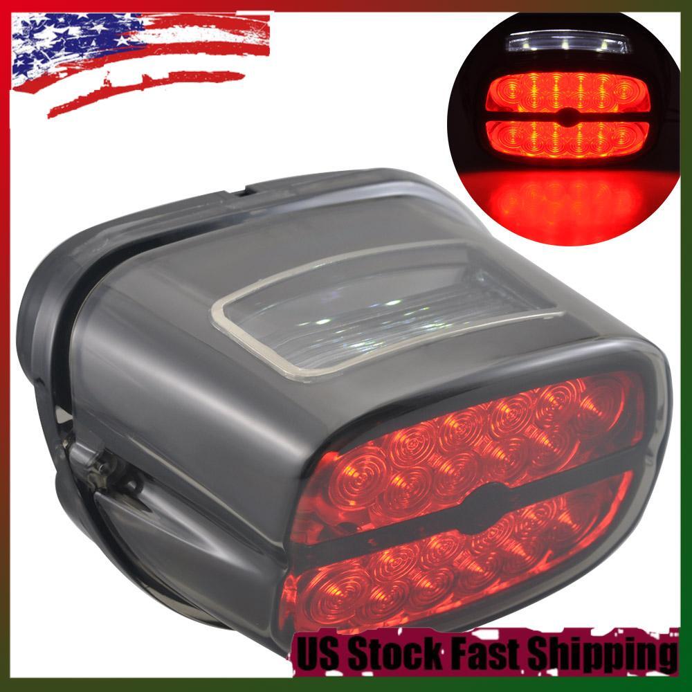 For Harley Fatboy Softail FLHT XL883 12V LED Brake Tail Light License ...