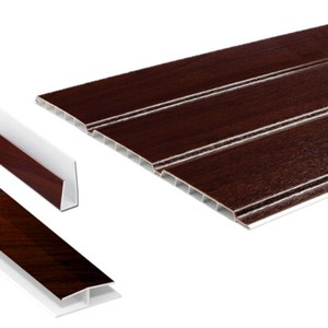 Rosewood Hollow Soffit Board / UPVC Plastic Panel Cladding & Trims - 5m ...