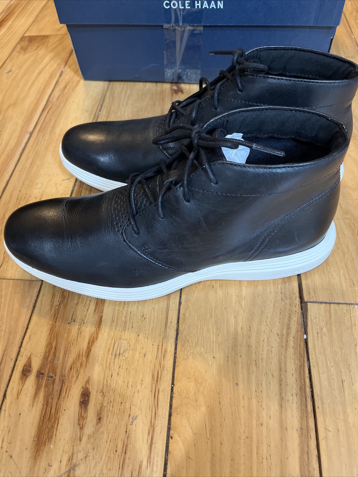 Cole Haan Grand OS Tour Chukka Mens Size 8M Black Leather Boots | eBay