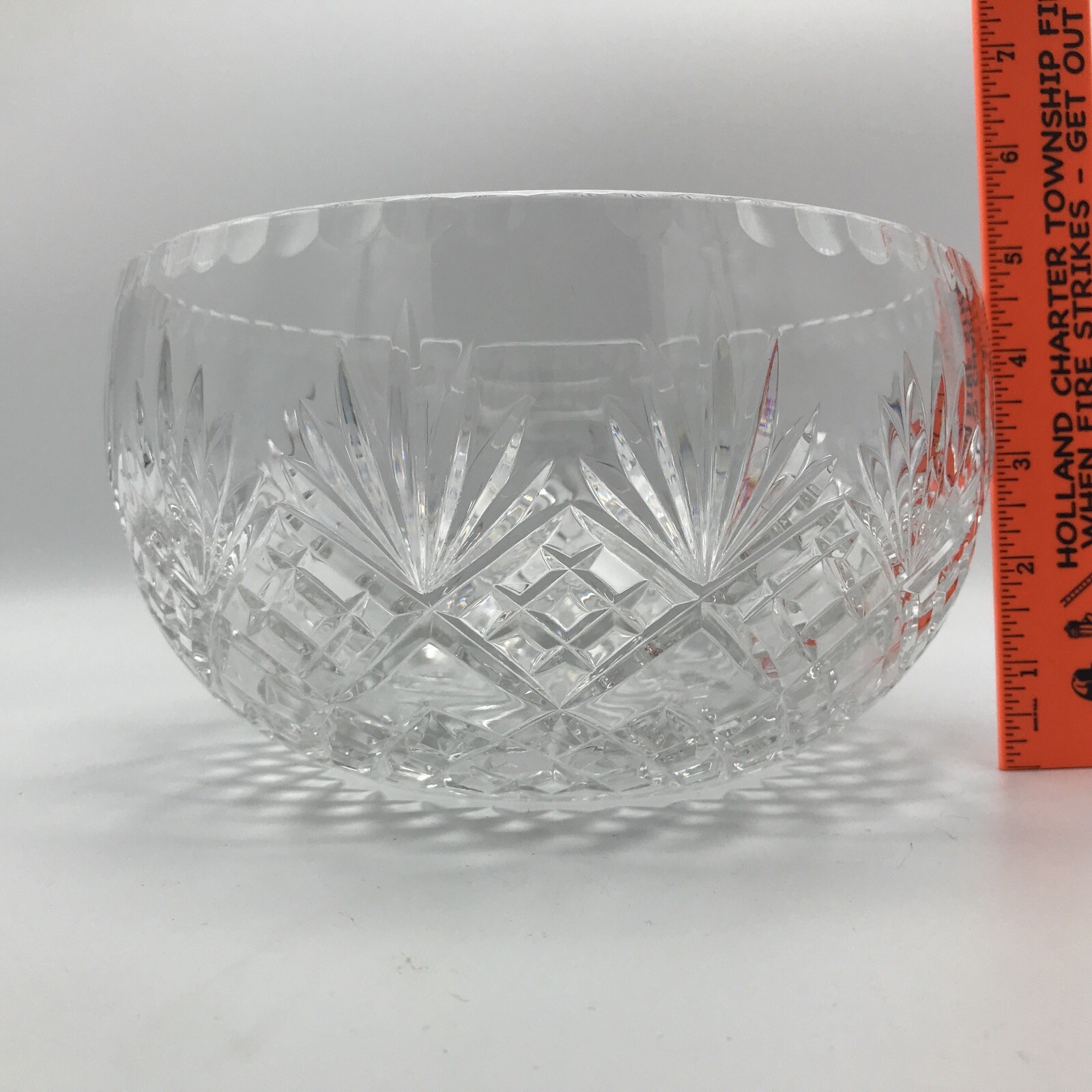Cut Crystal 8.25" Serving Bowl Ludlow Pattern Unmarked Vintage Salad ...