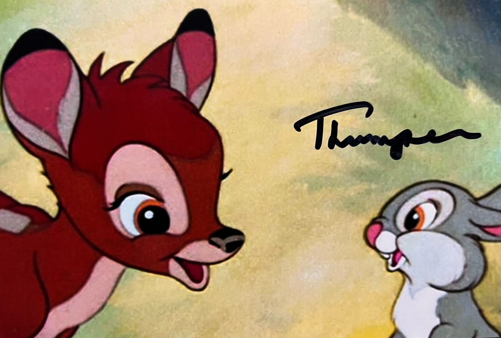 Hand signed photo of BILL THOMPSON, DISNEY, THUMPER RABBIT,BAMBI,FILM ...