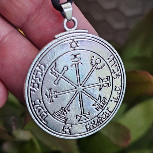 7th Pentacle of Jupiter Necklace Pendant Solomon's Magical Bead Cord ...