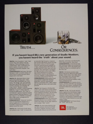1986 JBL 4400 Studio Monitor Series vintage print Ad | eBay